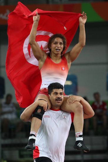 Marwa Amri Tunisia Celebrates After Defeating Editorial Stock Photo ...