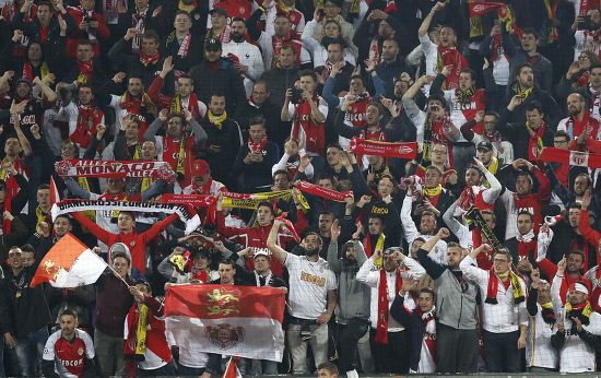 Monacos Supporters During Uefa Champions League Editorial Stock Photo ...