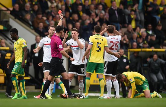 Referee Andrew Madley Shows Chris Martin Editorial Stock Photo - Stock ...