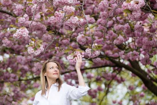 Elizabeth Cooper Enjoys Cherry Blossom Greenwich Editorial Stock Photo ...