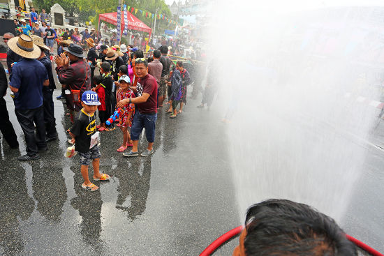 Boy Dares Fireman Soak Him Fire Editorial Stock Photo - Stock Image ...