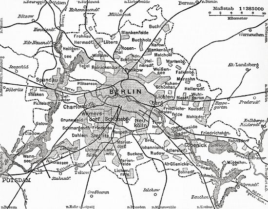Map Showing Municipal Limits City Berlin Editorial Stock Photo - Stock ...