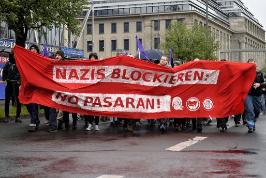Protesters Carry Banner Reading Block Nazis Editorial Stock Photo ...