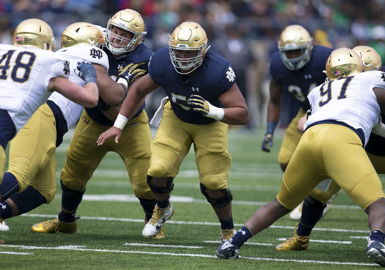 Notre Dame Offensive Lineman Sam Mustipher Editorial Stock Photo ...