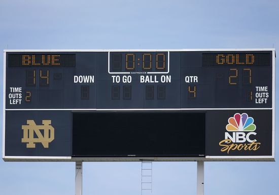 Final Scoreboard After Notre Dame Bluegold Editorial Stock Photo ...