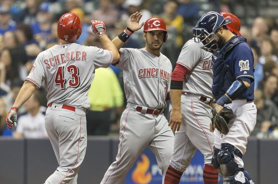 Cincinnati Reds Right Fielder Scott Schebler Editorial Stock Photo ...