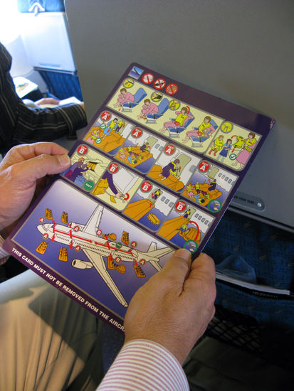 Model Released Aircraft Safety Card Being Editorial Stock Photo - Stock ...