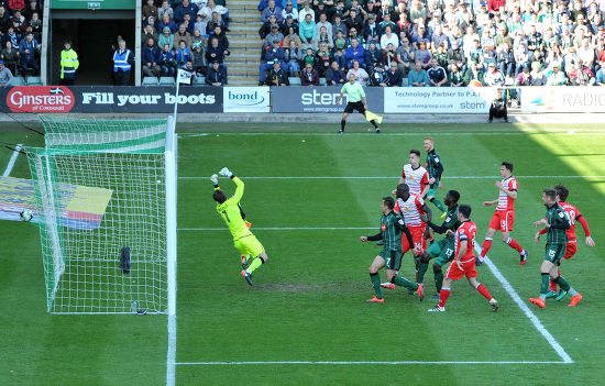 Plymouths Nathan Blissett Scores 21 During Editorial Stock Photo ...