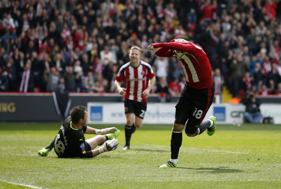 Kieron Freeman Sheffield United Celebrates Scoring Editorial Stock ...