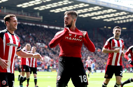 Kieron Freeman Sheffield United Celebrates Scoring Editorial Stock ...