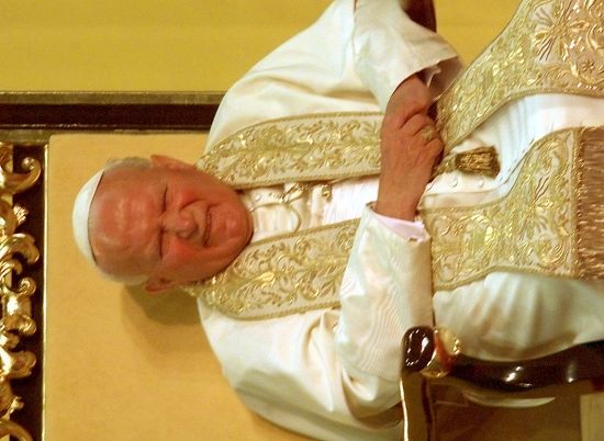 Pope John Paul Ii Yawns During Editorial Stock Photo - Stock Image ...