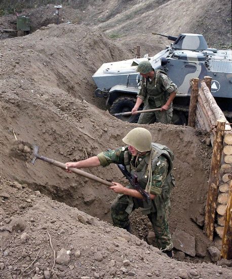 Mozdok Russian Federation Russian Soldiers Dig Editorial Stock Photo ...