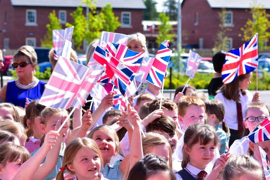 Children Wave Union Jack Flag Camilla Editorial Stock Photo - Stock ...
