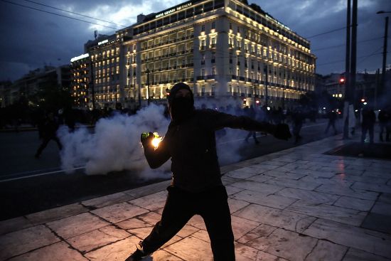 Protester Throws Petrol Bomb Riot Police Editorial Stock Photo - Stock ...
