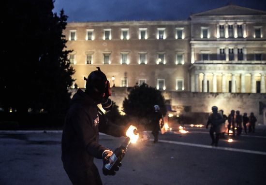 Protester Throws Petrol Bomb Riot Police Editorial Stock Photo - Stock ...
