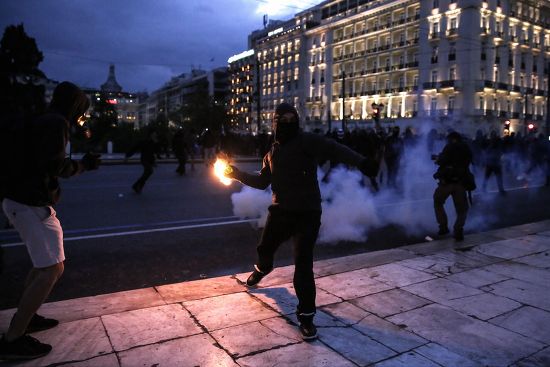 Protester Throws Petrol Bomb Riot Police Editorial Stock Photo - Stock ...