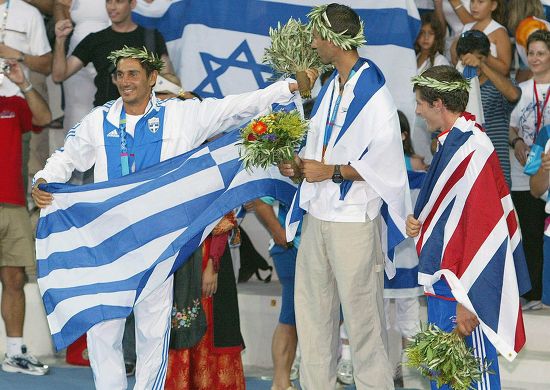 Greeces Silver Medalist Nikos Kaklamanakis L Editorial Stock Photo ...