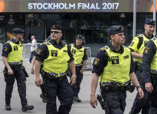 Swedish Police Officers Walk Outside Friends Editorial Stock Photo ...