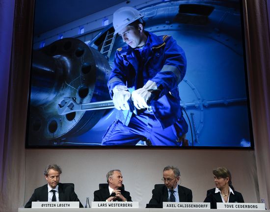 Seated Under Slide Show Ceo Oystein Editorial Stock Photo - Stock Image ...