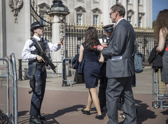 Armed Police Woman Checks Passes People Editorial Stock Photo - Stock ...