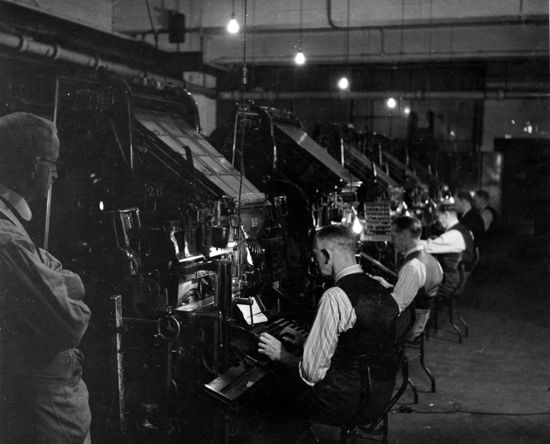 Linotype Operators Work Northcliffe House Editorial Stock Photo - Stock ...