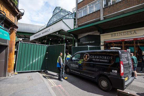 Delivery Van Enters Borough Market Traders Editorial Stock Photo ...