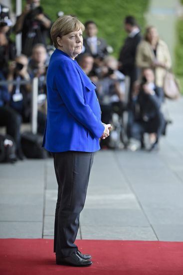 German Chancellor Angela Merkel Waits Welcome Editorial Stock Photo ...