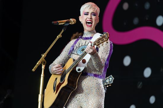 Katy Perry Performing On Pyramid Stage Editorial Stock Photo - Stock ...
