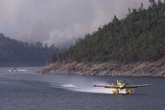 Two Air Tractor Planes Gathering Water Editorial Stock Photo - Stock ...
