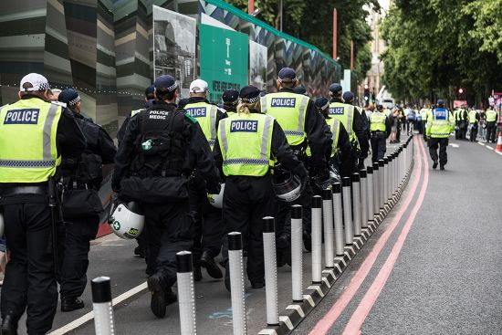 Police Backup Head Down Victoria Embankment Editorial Stock Photo ...
