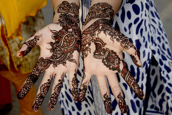 Pakistani Girl Shows Henna Tattoo On Editorial Stock Photo - Stock ...