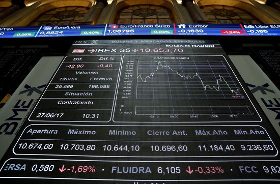 Screen Displays Chart Evolution Ibex 35 Editorial Stock Photo - Stock ...