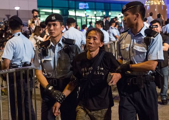 Protester Arrested By Police After Climbing Editorial Stock Photo ...