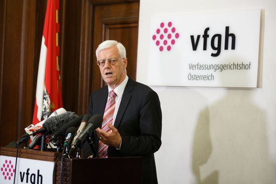 President Austrian Constitutional Court Vfgh Gerhart Editorial Stock ...