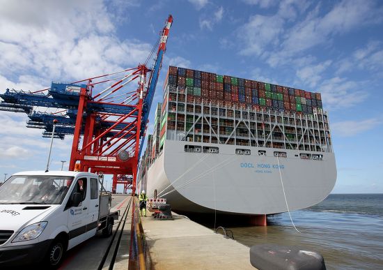 Almost 400 Meters Long Container Ship Editorial Stock Photo - Stock ...