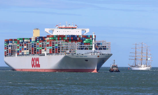 Almost 400 Meters Long Container Ship Editorial Stock Photo - Stock ...