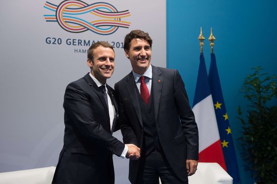 Emmanuel Macron Justin Trudeau Editorial Stock Photo - Stock Image ...