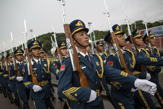 Peoples Liberation Army Pla Soldiers March Editorial Stock Photo ...