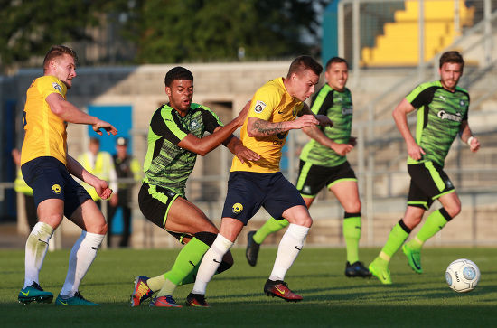 Torquay Utds Yan Klukowski Fends Off Editorial Stock Photo - Stock ...