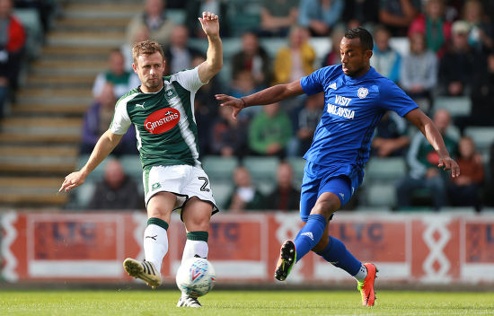 Plymouths David Fox Battles Ball Cardiff Editorial Stock Photo - Stock ...