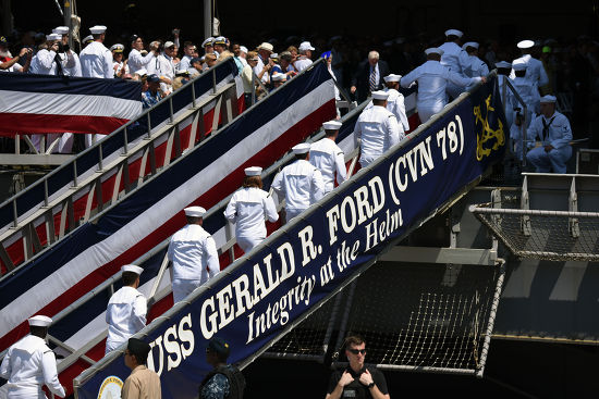 Sailors Run Positions On Uss Gerald Editorial Stock Photo - Stock Image ...