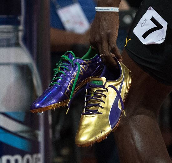 Usain Bolt Holding His Running Shoes Editorial Stock Photo - Stock ...