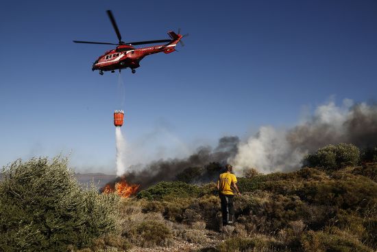 Firefighting Plane Drops Water Bomb While Editorial Stock Photo - Stock ...