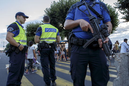 Swiss Police Officers Control Area Behind Editorial Stock Photo - Stock ...