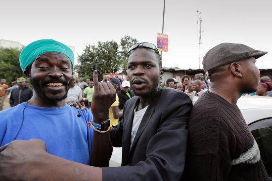 Kenyan Voter L Shows His Marked Editorial Stock Photo - Stock Image ...