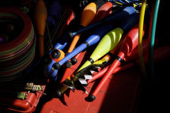 Circus Tools Sit On Floor During Editorial Stock Photo - Stock Image ...