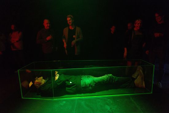Visitor Lies Lit Neon Green Coffin Editorial Stock Photo - Stock Image ...