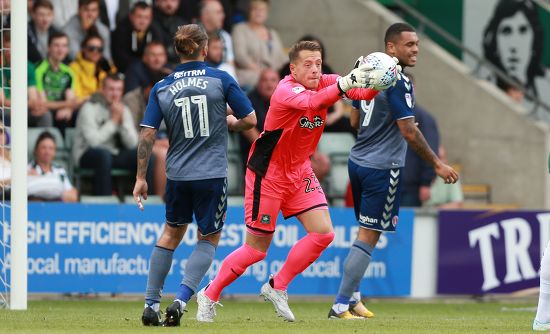 Plymouths Goalkeeper Luke Mccormick Collects Ball Editorial Stock Photo ...