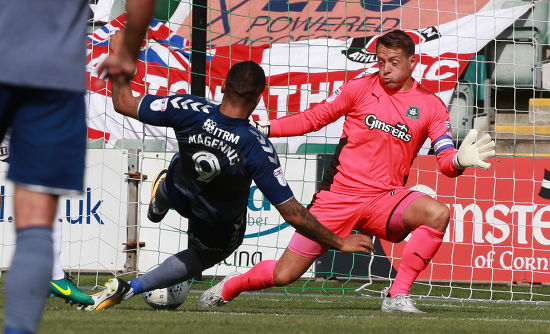 Plymouths Goalkeeper Luke Mccormick Saves Charlton Editorial Stock ...