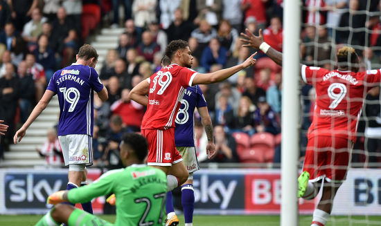 Rudy Gestede Middlesbrough Celebrates Scoring Opening Editorial Stock ...